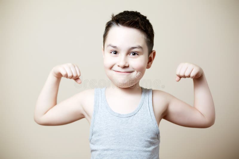 Little Boy Flexing Biceps Stock Photos - Free & Royalty-Free Stock ...