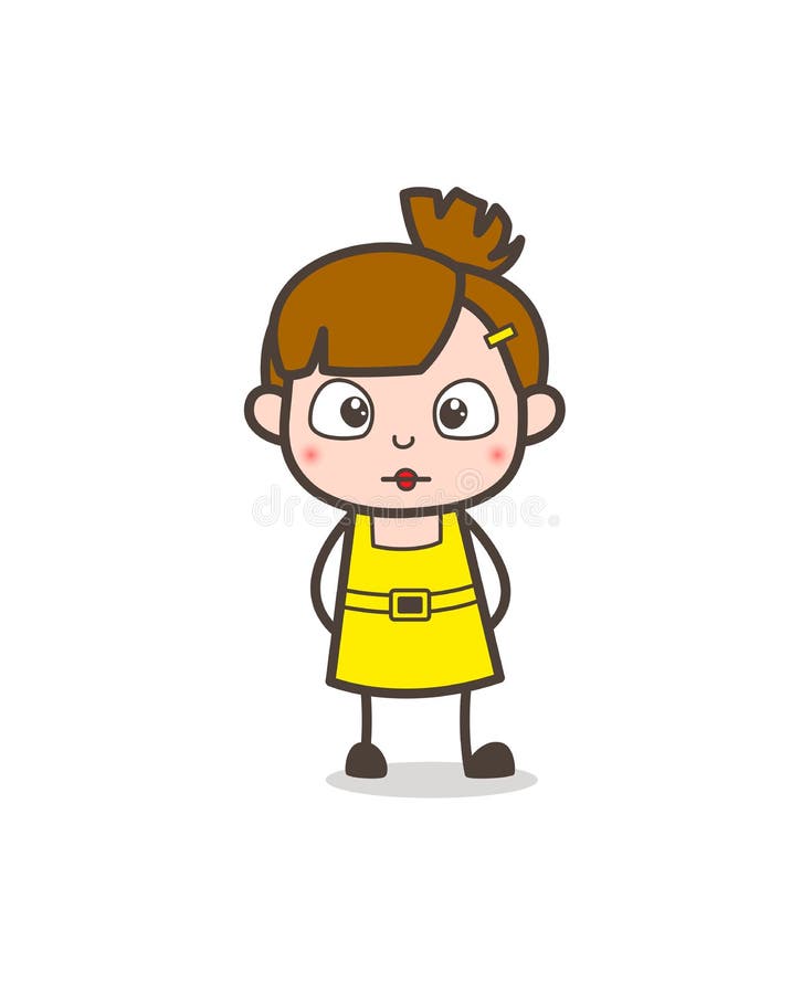 Kid Flushed Face - Cute Cartoon Girl Vector Stock Illustration ...