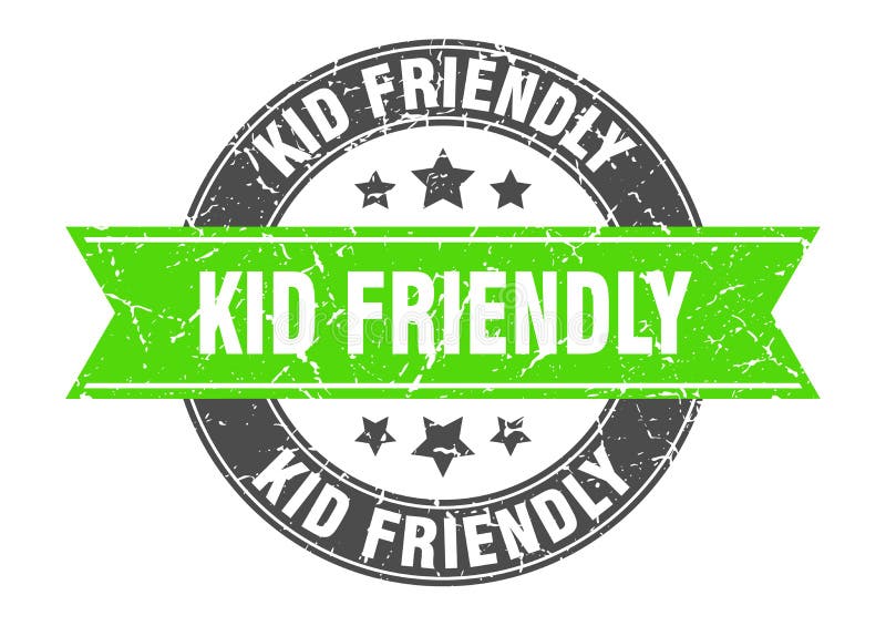 Kid Friendly Round Stamp with Ribbon. Label Sign Stock Vector ...