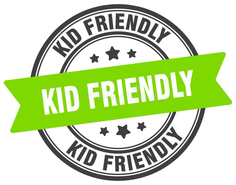 Kid Friendly Stamp. Kid Friendly Label on Transparent Background. Round ...