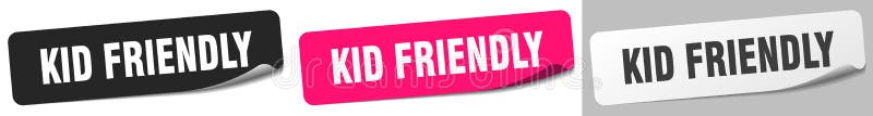 Kid Friendly Sticker. Kid Friendly Sticker Set on White Background ...