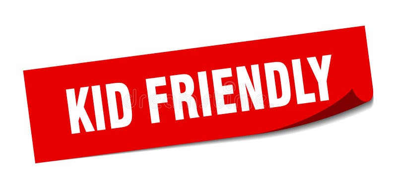 Kid Friendly Sticker. Square Isolated Label Sign. Peeler Stock Vector ...