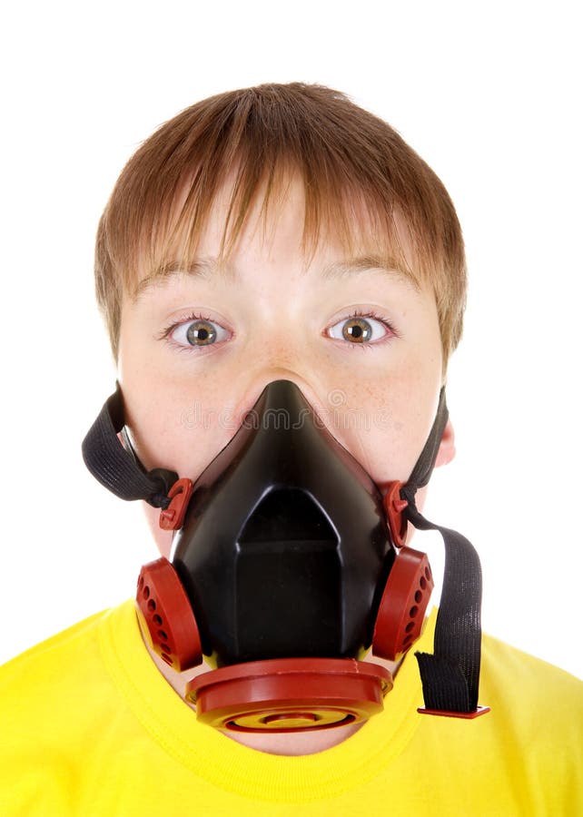 Kid in Gas Mask stock photo. Image of adolescence, male - 41824080