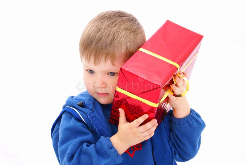 Kid with a gift stock photo. Image of party, present, holiday - 3507308