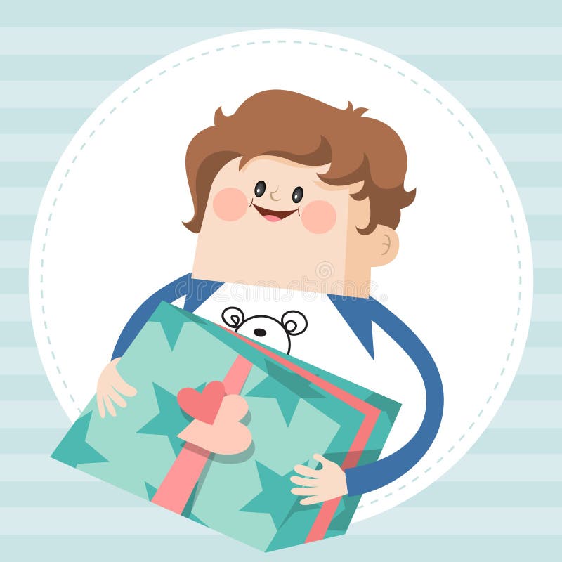 Kid and gift B stock vector. Illustration of children - 39424774