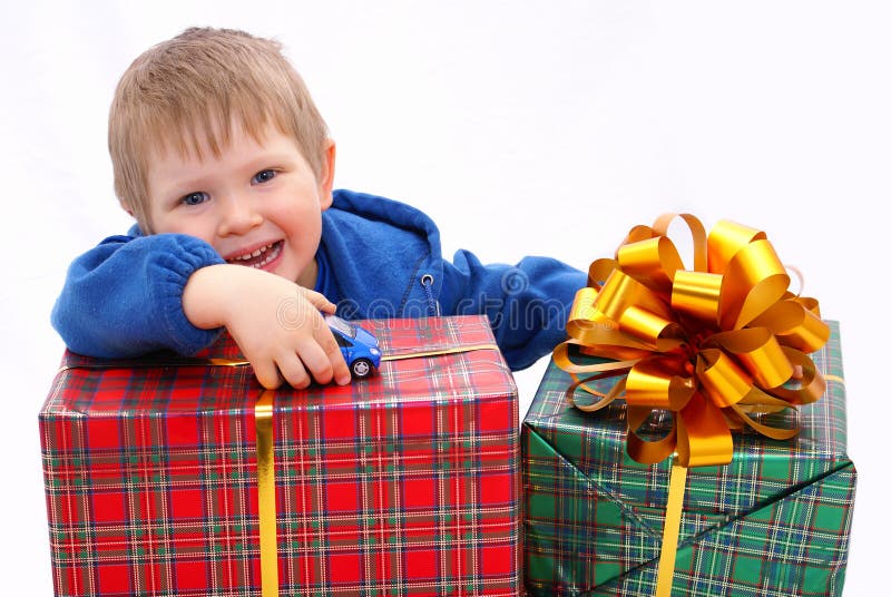 Kid with a gifts stock photo. Image of happy, years, cute - 3508048