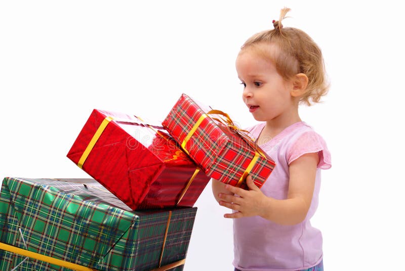 Kid with gifts stock photo. Image of surprise, child, holiday - 3522134