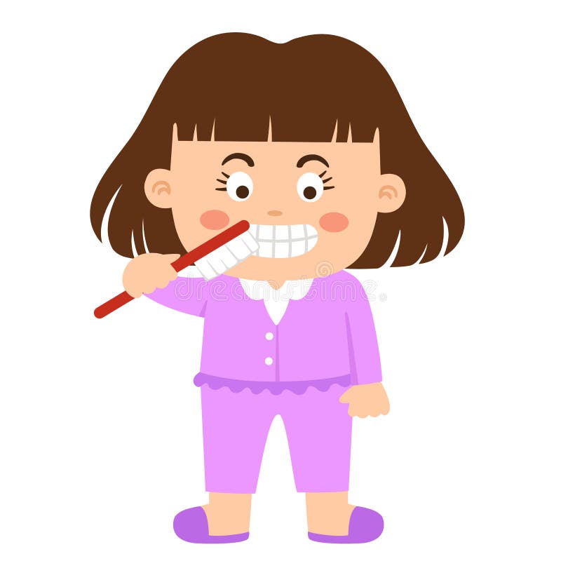 Girl Brushing Teeth Stock Illustrations – 1,519 Girl Brushing Teeth ...