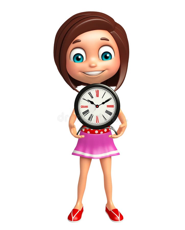 Girl With Clock And Cat Forest Trees In Wonderland Stock Vector ...