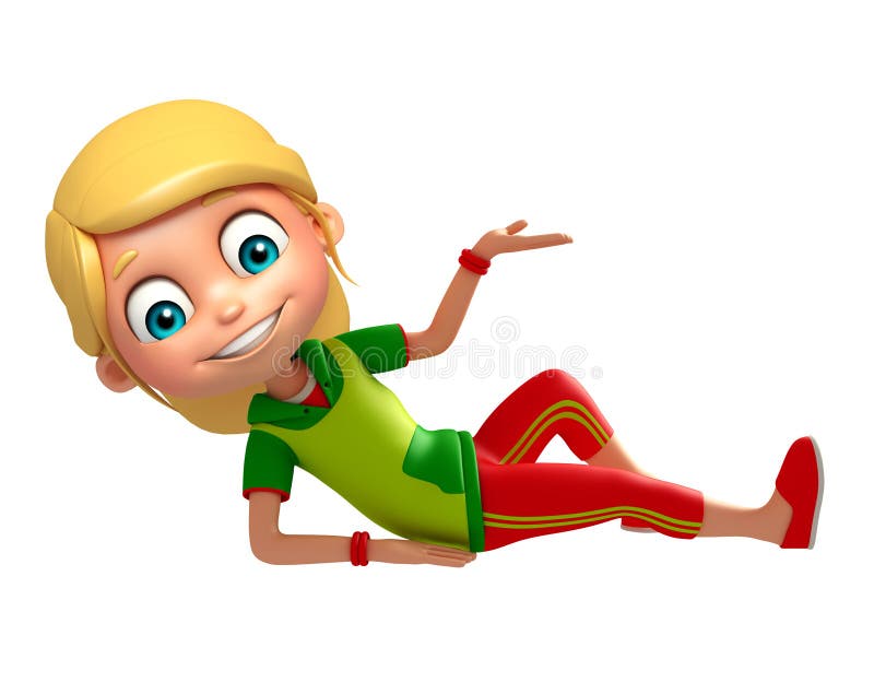 Kid girl with Funny pose stock illustration. Illustration of cheerful ...