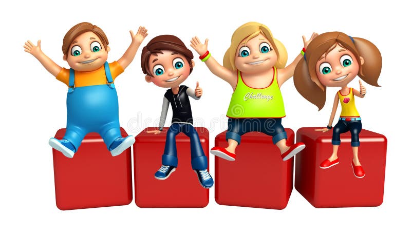 Kid boy with 123 level stock illustration. Illustration of young - 77483179