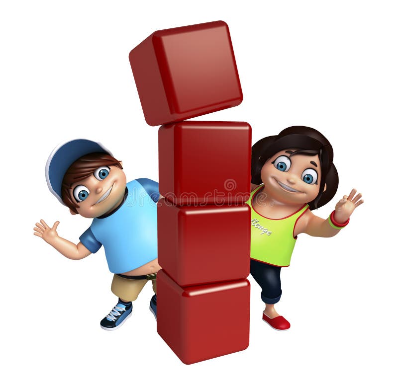 Kid Girl and Kid Boy with Level Stock Illustration - Illustration of ...