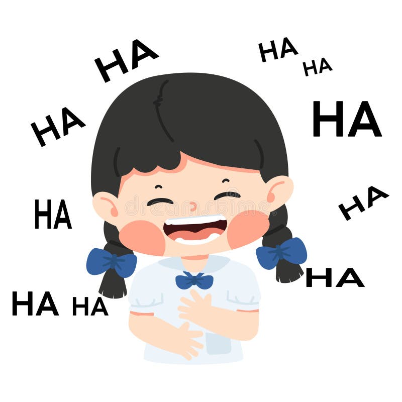 Kid Girl Laughing Character Cartoon Stock Illustration - Illustration ...