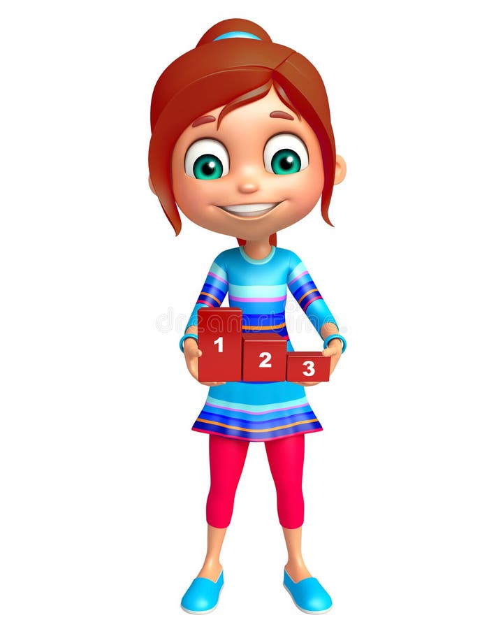 Kid girl with Level stock illustration. Illustration of activity - 77487849