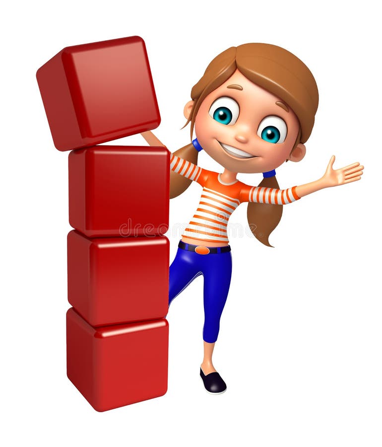 Kid girl with Level stock illustration. Illustration of educational ...