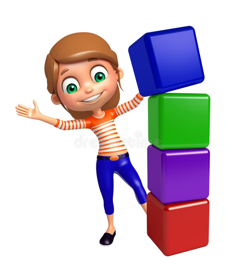 Kid girl with Level stock illustration. Illustration of education ...