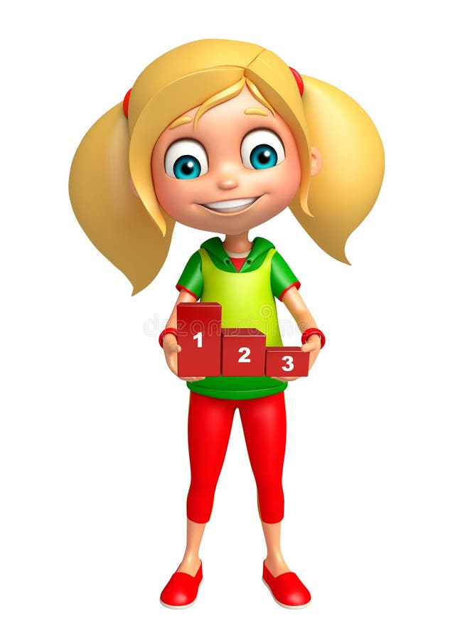 Kid girl with Level stock illustration. Illustration of read - 77502425