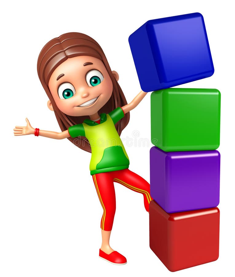 Kid girl with Level stock illustration. Illustration of grade - 77516435