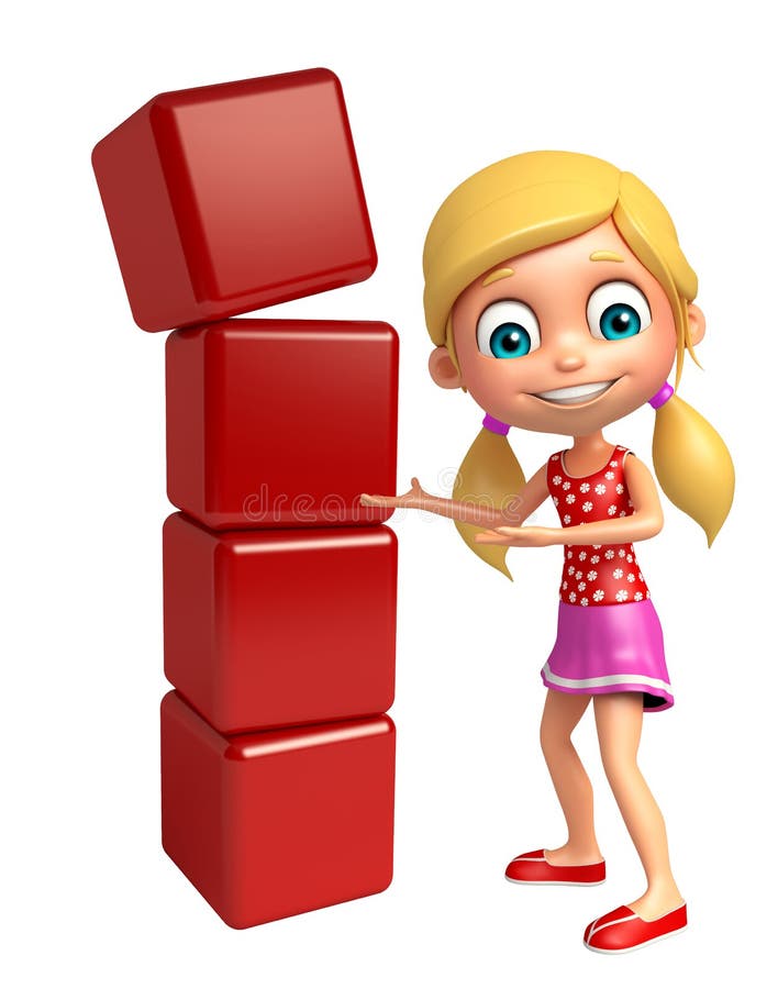 Kid girl with Level stock illustration. Illustration of playful - 77524490