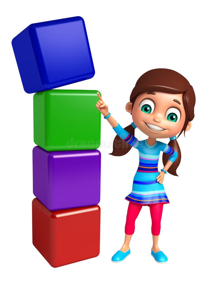 Kid girl with Level stock illustration. Illustration of character ...