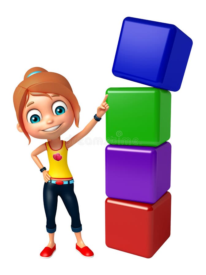 Kid girl with Level stock illustration. Illustration of study - 77539751
