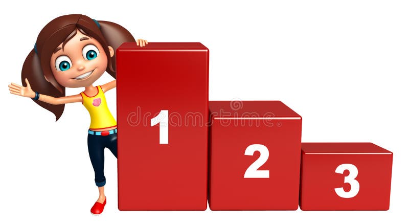 Kid girl with Level stock illustration. Illustration of girl - 77570924