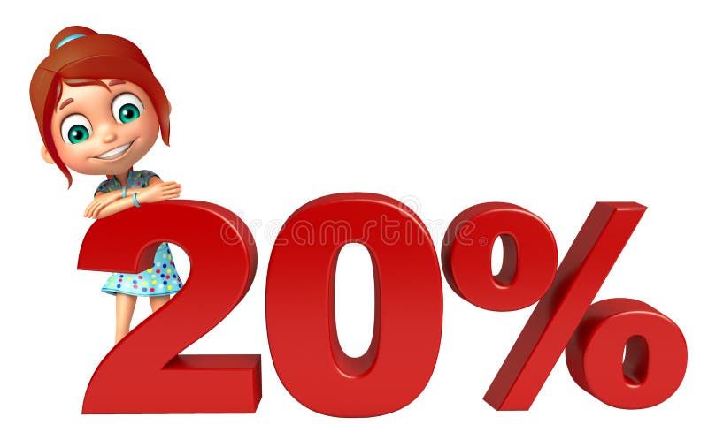 Kid girl with 20 Sign stock illustration. Illustration of clipart ...