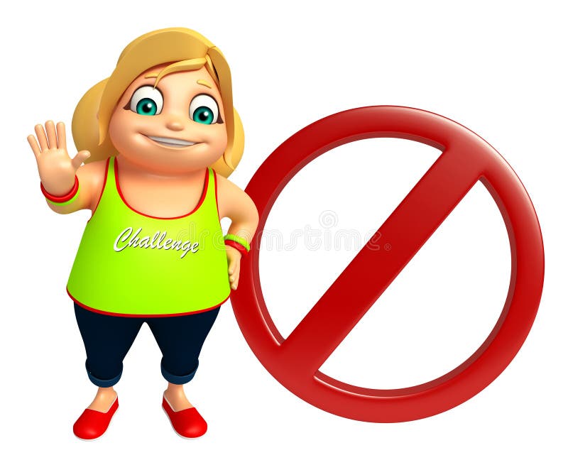 Kid girl with Stop sign stock illustration. Illustration of preschooler ...