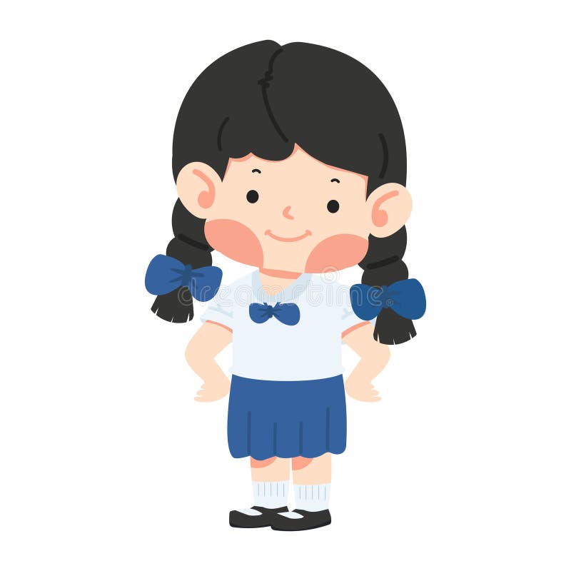 Kid Girl Student Character Cartoon Stock Vector - Illustration of ...
