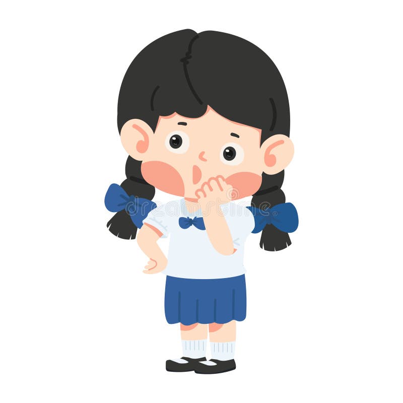 Kid Girl Students Whispering Secrets Stock Vector - Illustration of ...