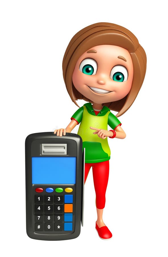 Kid girl with Swap machine stock illustration. Illustration of ...
