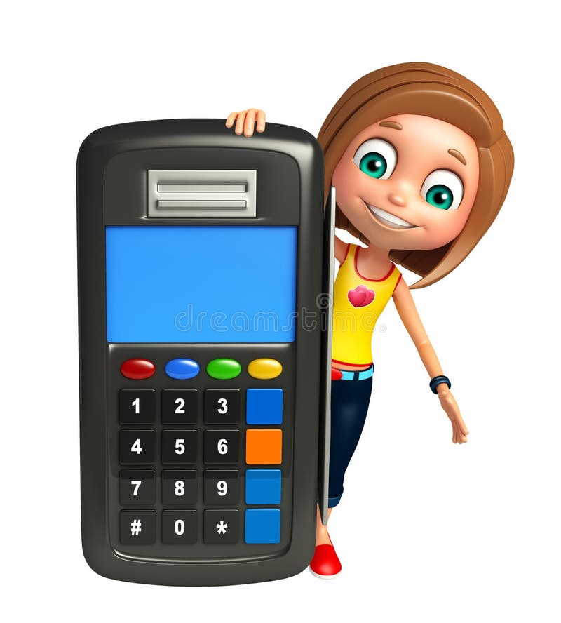 Kid girl with Swap machine stock illustration. Illustration of student ...