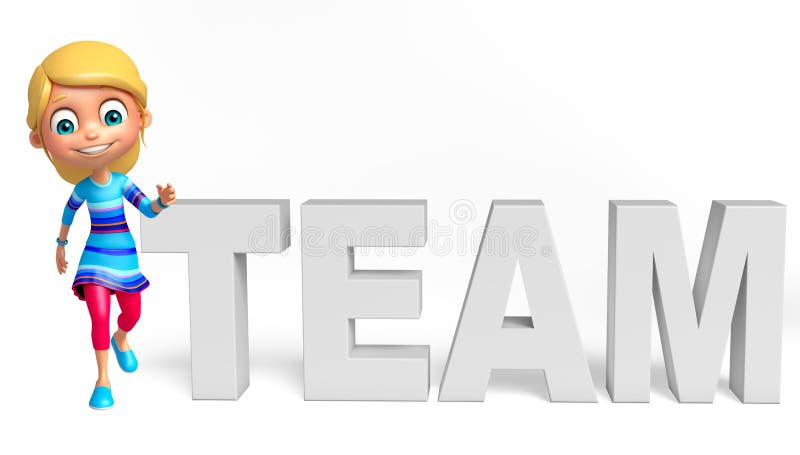 Kid Girl with Team and Boxing Gloves Stock Illustration - Illustration ...