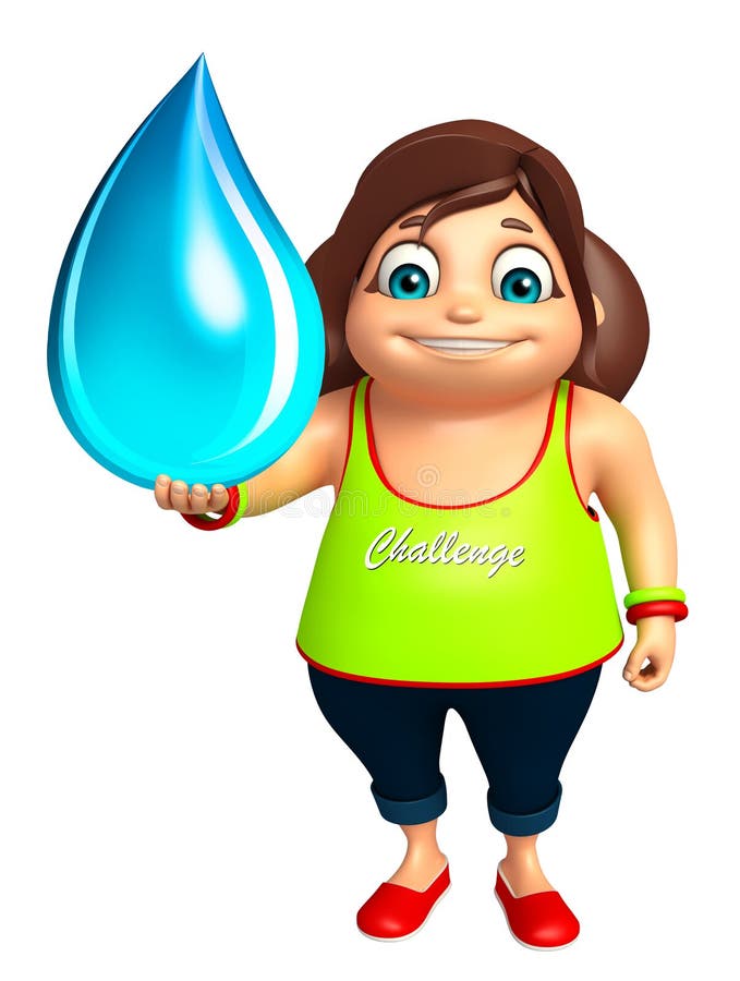 Kid girl with Water drop stock illustration. Illustration of read ...