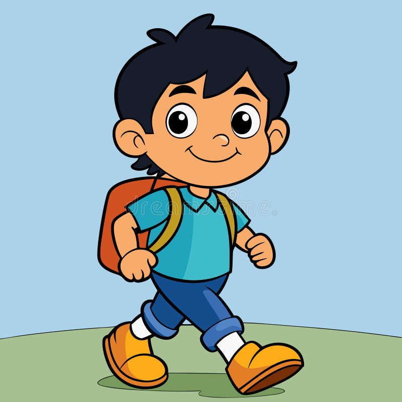 Kid Go To School Cartoon Vector Icon Illustration Stock Vector ...
