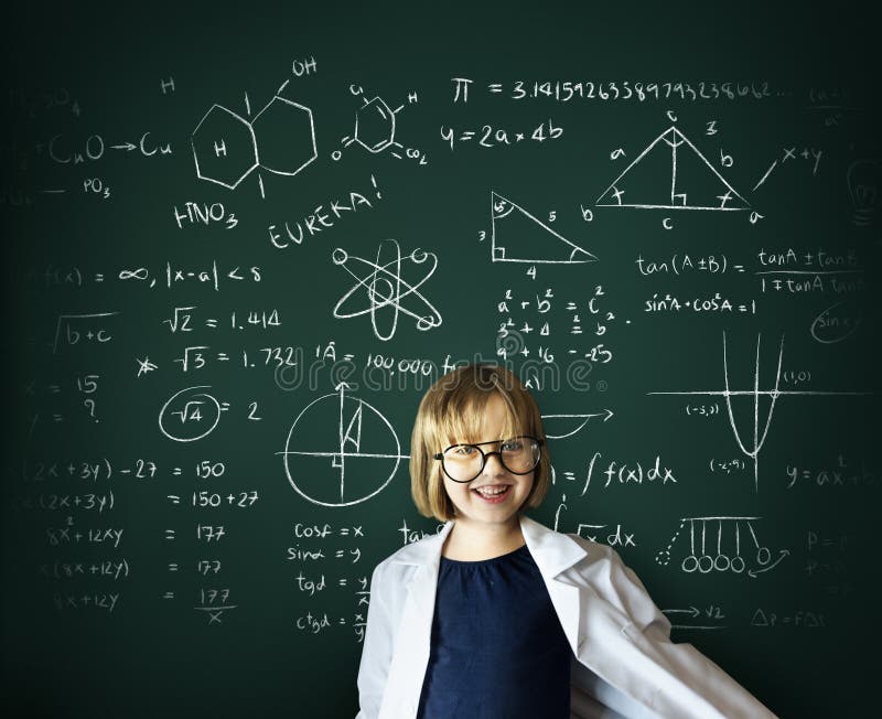 Kid Gown Smiling Childhood Math Concept Stock Image - Image of girl ...