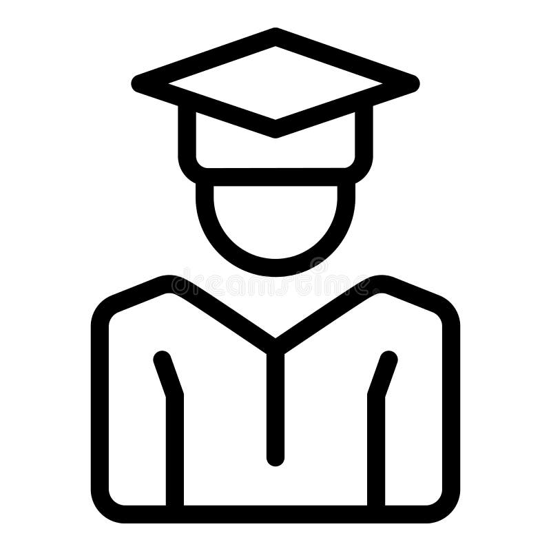 Kid Graduation Icon Outline Vector. Child Study Stock Vector - Illustration of student, vector ...
