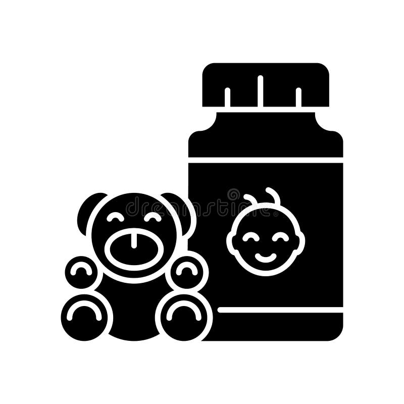 Kid Growth Supplements Black Glyph Icon Stock Vector - Illustration of ...