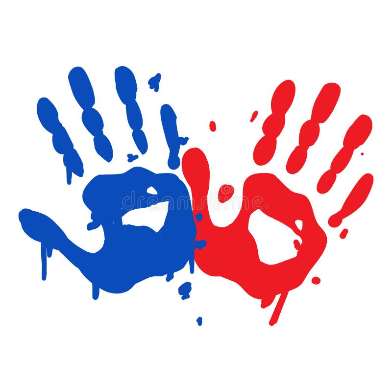 Kid Hand Prints Children Hands Paint Playful Vector Art Stock Vector ...