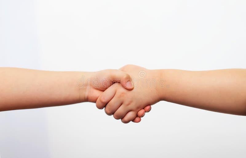 Kid Hand Shake in Start Partnership Concept Stock Image - Image of ...