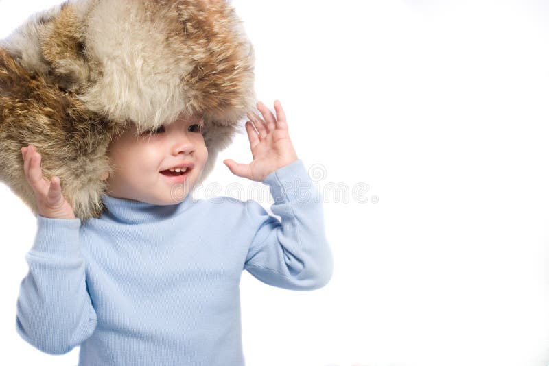 Kid in hat stock photo. Image of face, child, garland - 3711794