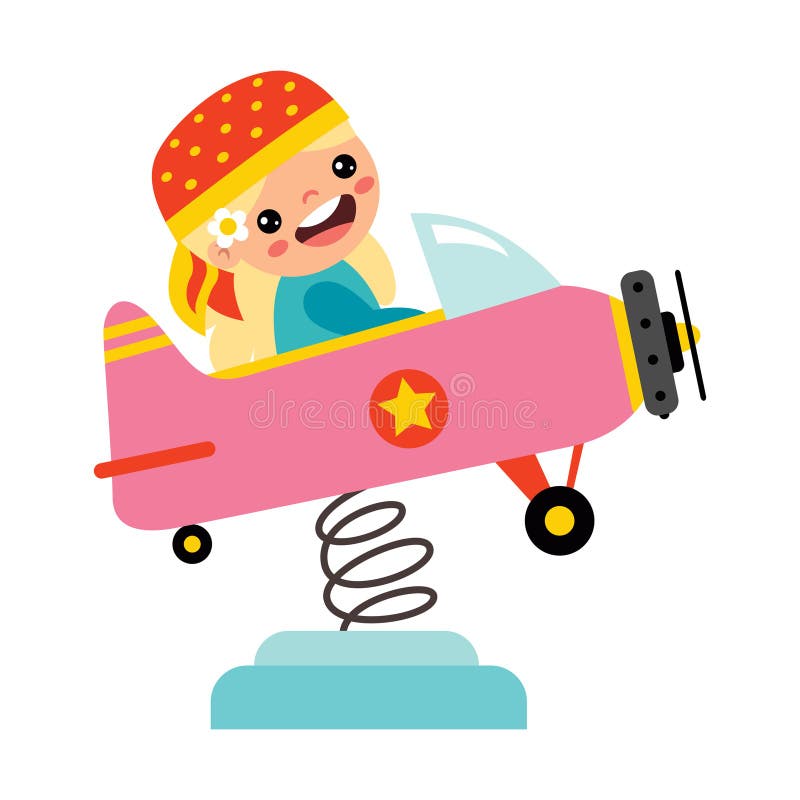 Kid Having Fun with Park Toy Stock Illustration - Illustration of ...