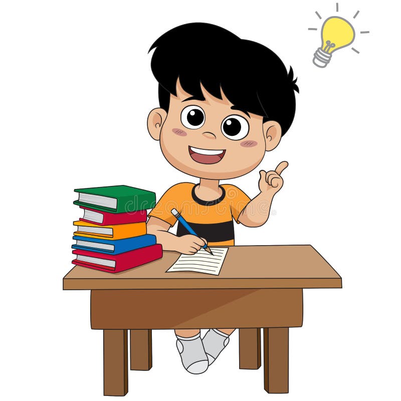 Kid having a good idea. stock vector. Illustration of brains - 92608740