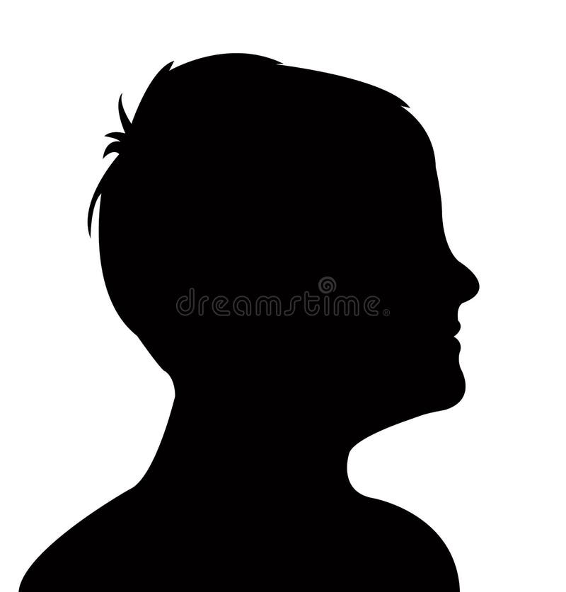A Kid Head Silhouette Vector Stock Vector - Illustration of face, black ...