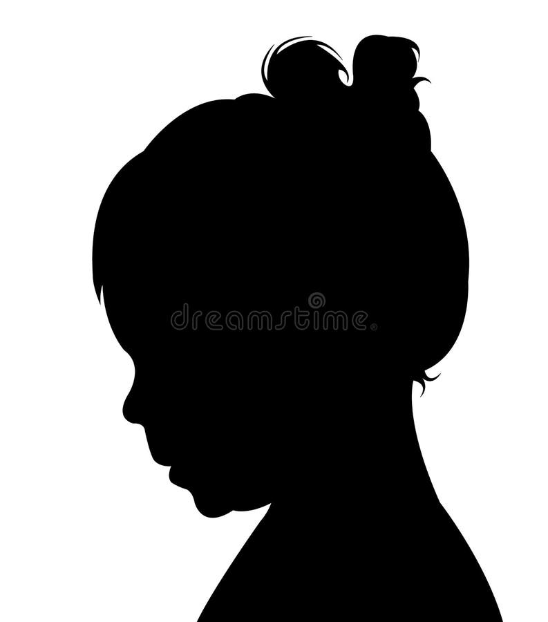 Kid head silhouette vector stock vector. Illustration of sister - 74440629