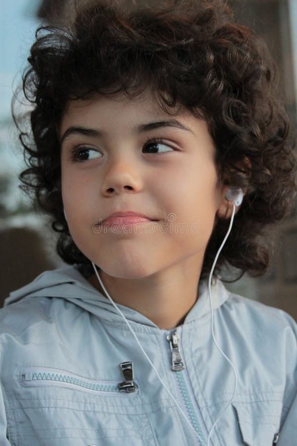 Kid with headset stock photo. Image of attractive, hair - 32337472
