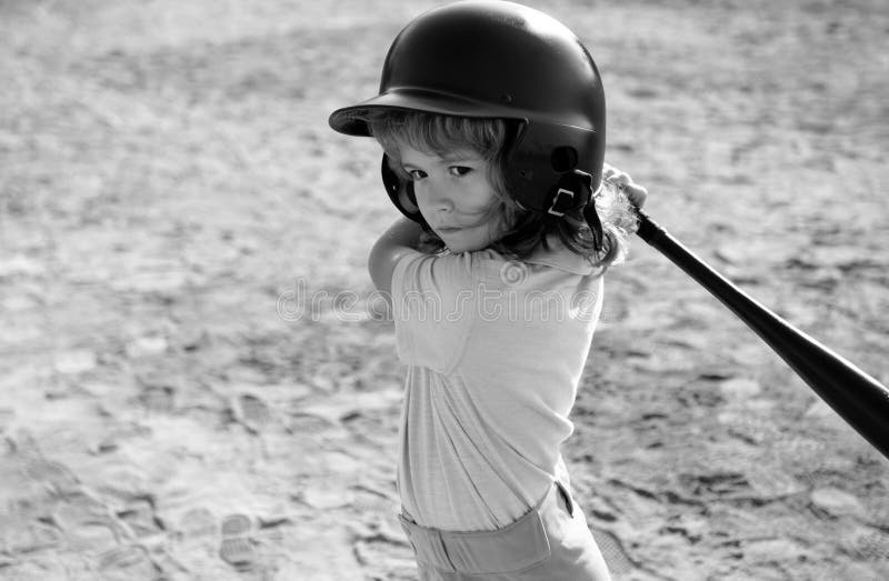Kid Holding a Baseball Bat. Pitcher Child about To Throw in Youth ...