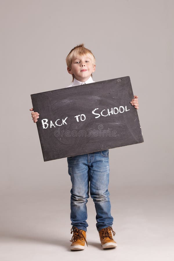 Kid Holding Board with Sign Menu Stock Image - Image of cafe ...