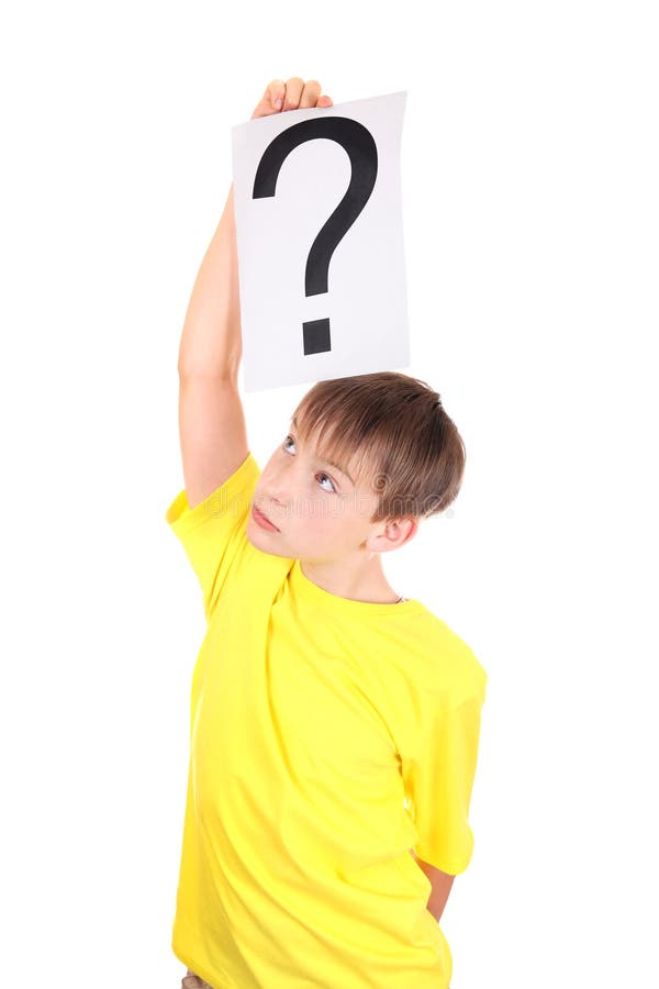 Little Boy Holding Question Mark Sign Stock Photos - Free & Royalty ...