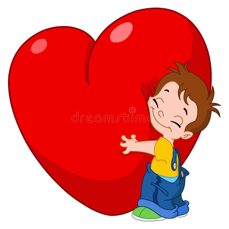 Kid hug heart stock vector. Illustration of cute, baby - 23028700